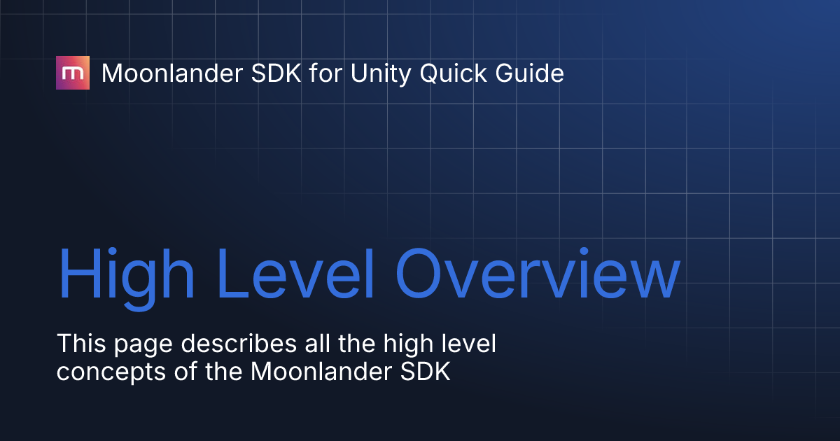 High Level Overview | Moonlander SDK for Unity Quick Guide
